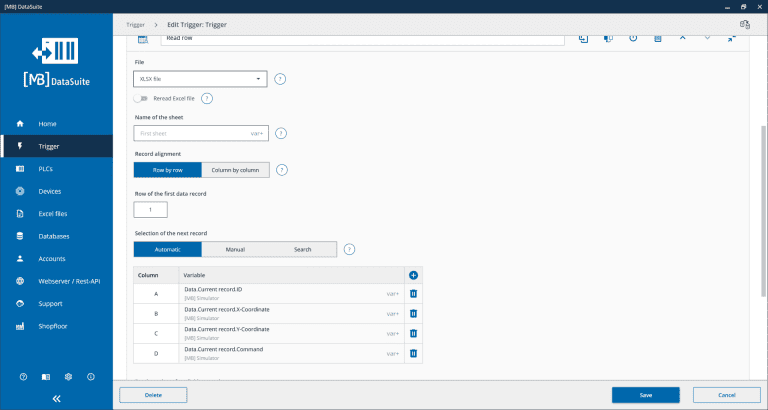 Read/write optimized data blocks (DB) of an S7 PLC (Excel, SQL) - MB ...
